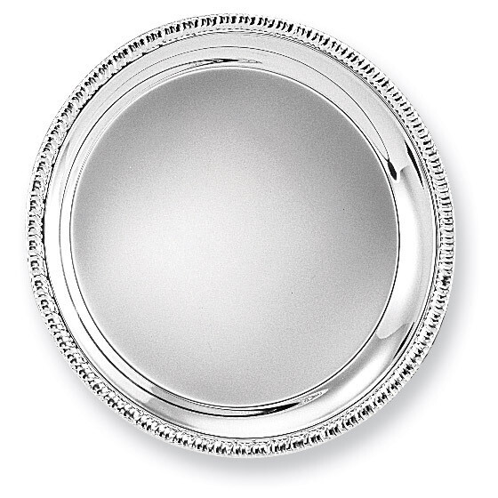 Silver-plated 8 Round Fancy Edge Tray GL9183 - HomeBello