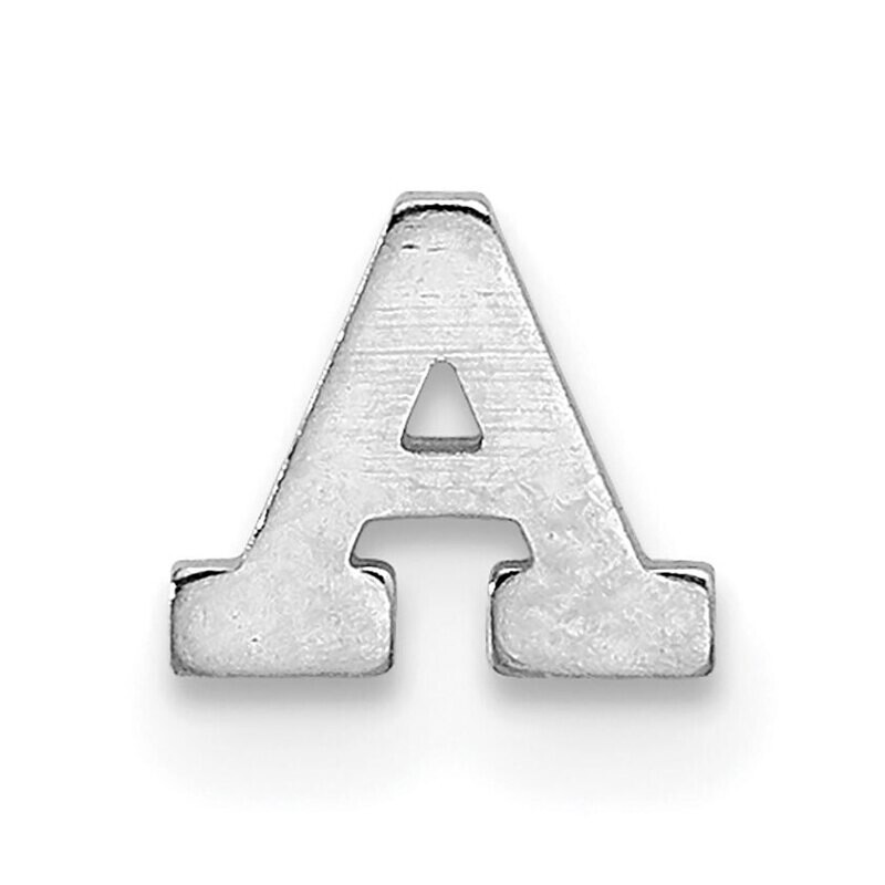 Die Struck Letter A 14k White Gold WG2220A - HomeBello