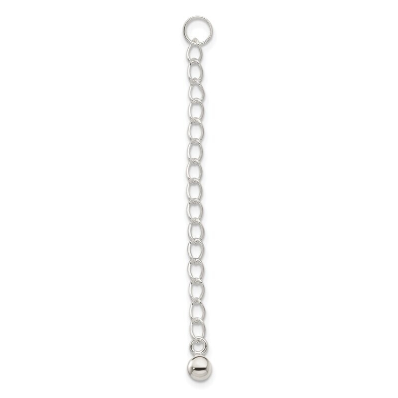 Round Bead 2 inch Chain Extender Sterling Silver SS3731 - HomeBello