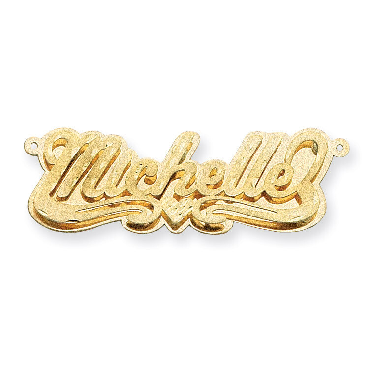 Satin Diamond-cut 3D Nameplate 14k Gold XNA239Y - HomeBello
