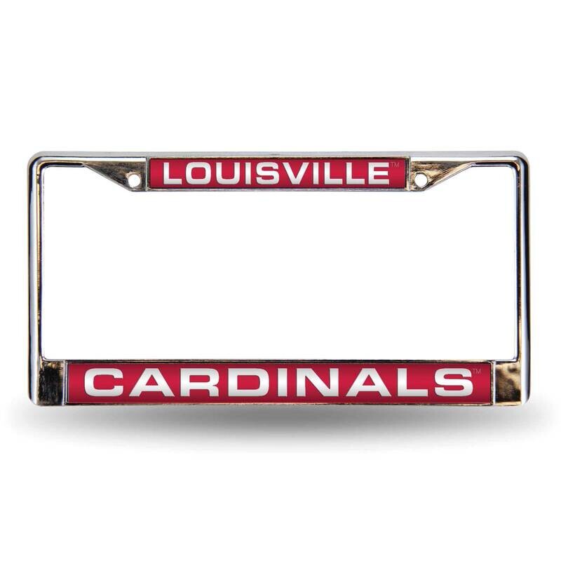 Collegiate U of Louisville Red Laser Chrome Car License Plate Frame ...