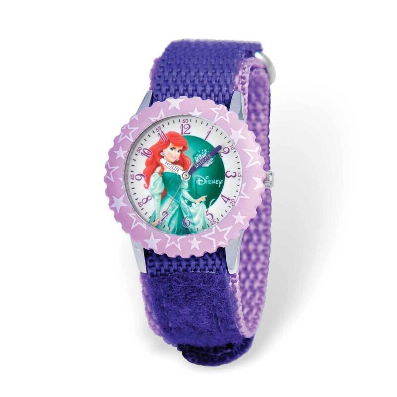 Disney The Little Mermaid Time Teacher Purple Nylon Band Kids Watch ...