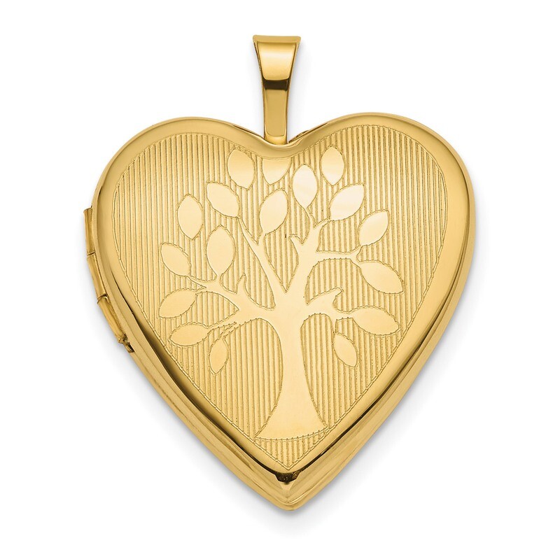 20mm Tree Heart Locket 14k Gold XL711 - HomeBello