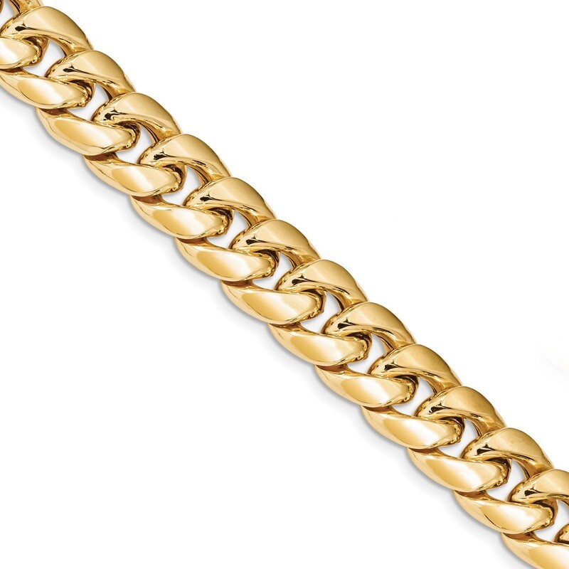 9 Inch 15mm Hollow Chain Miami Cuban 14k Gold BC165-9 - HomeBello