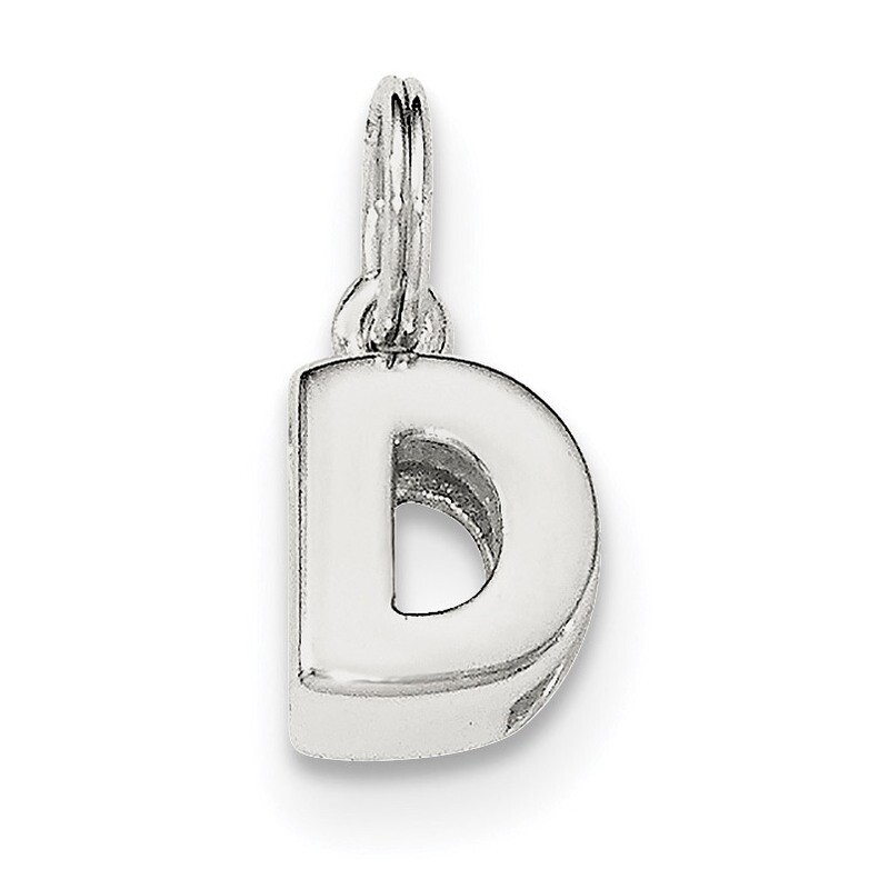 Letter D Charm Sterling Silver QC8460D - HomeBello