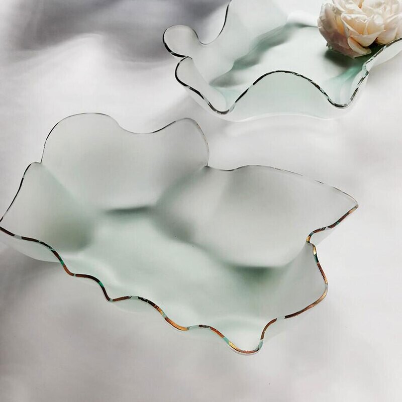 Annieglass Sculpture Petal - Frosted Gold F300G - HomeBello