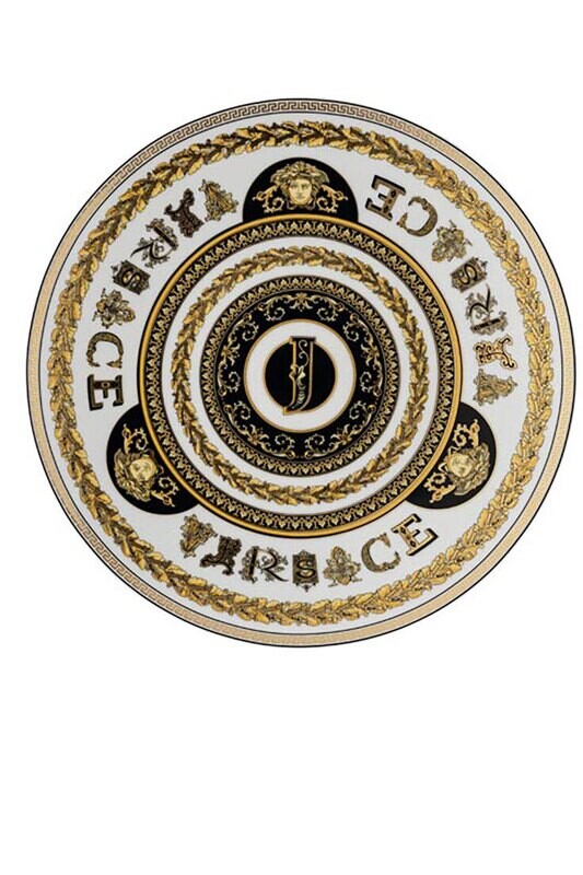 Versace Virtus Alphabet J Service Plate 13 Inch - HomeBello