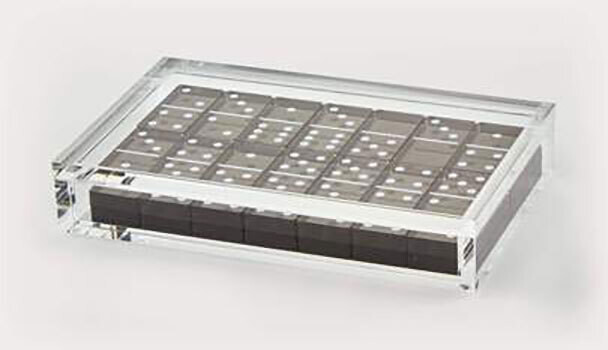 Tizo Design Modern Clear Acrylic and Silver Domino Set HA115SLDM ...