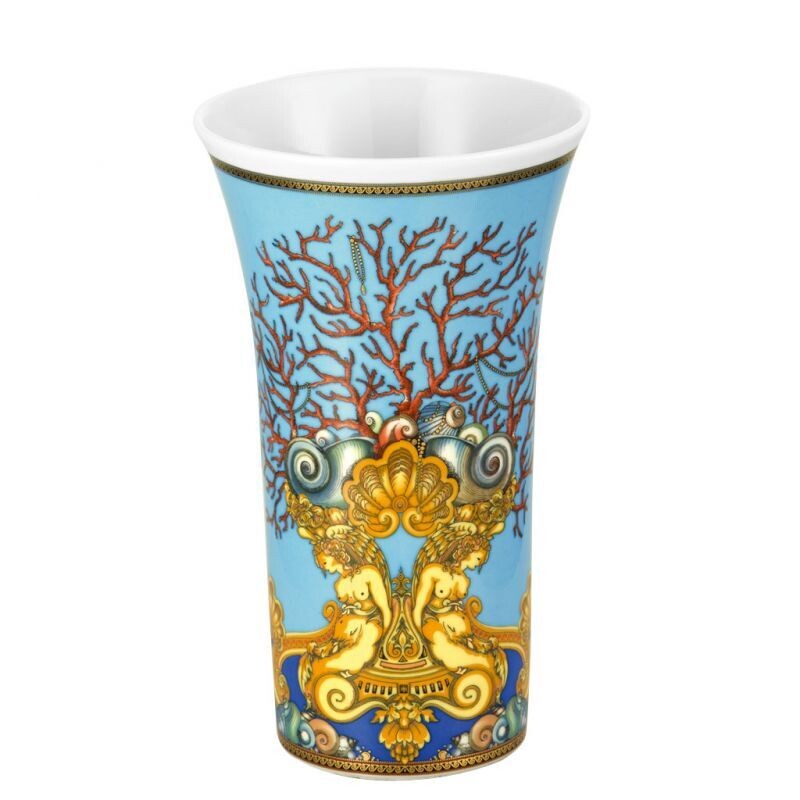 Versace La Mer Vase Porcelain 10 1/4 Inch 14091-102817-26026 - HomeBello