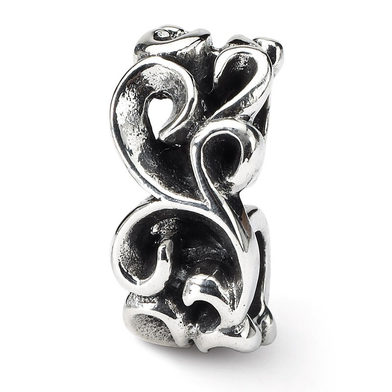 Scroll Connector Bead - Sterling Silver QRS142 - HomeBello