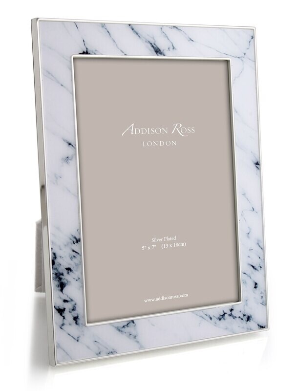 Addison Ross London 24mm White Marble Picture Frame 8 x 10 Inch Silver ...