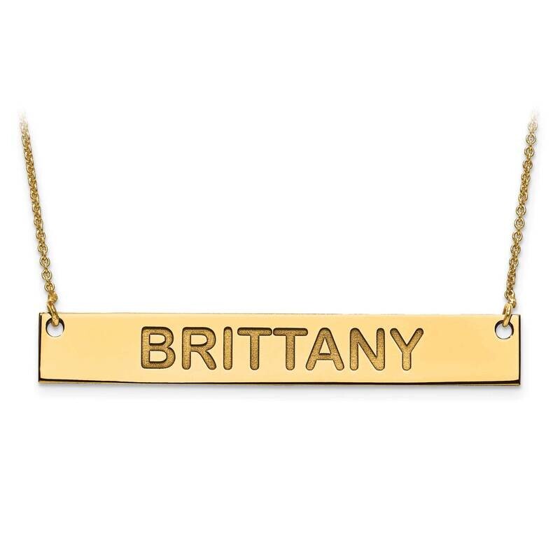 Large Polished Block Letter Name Bar with Chain 10k Gold 10XNA645Y ...