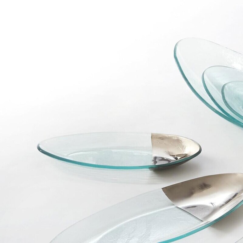 Annieglass Mod Medium Oval Server Platinum MD151P - HomeBello