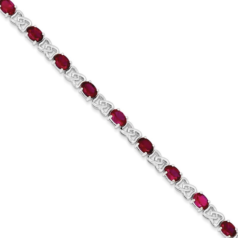 Red Diamond Bracelet Sterling Silver QX450CZ - HomeBello