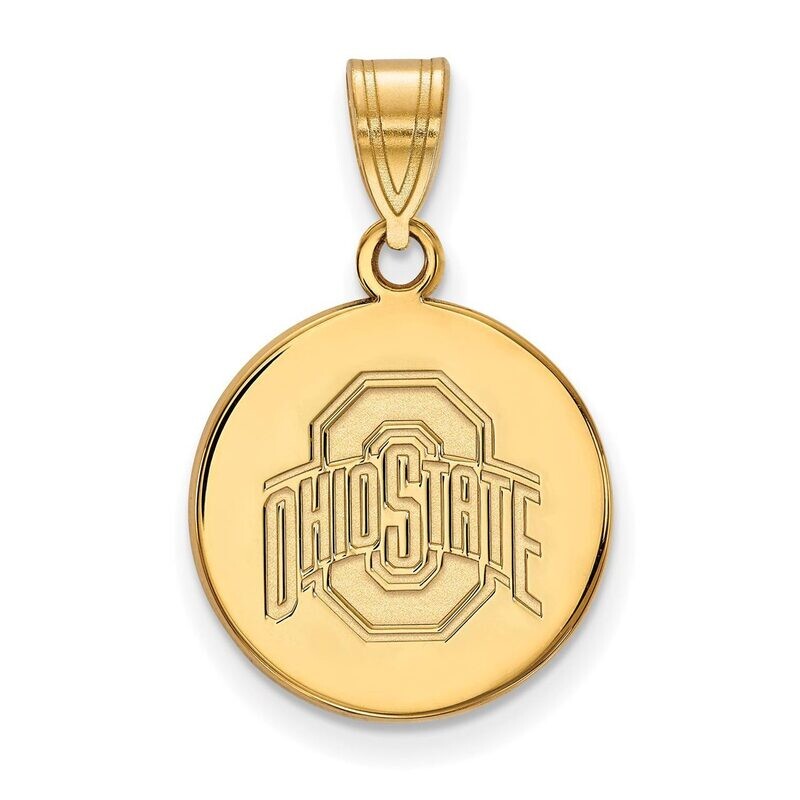 Ohio State University Medium Disc Pendant 14k Yellow Gold 4Y040OSU ...