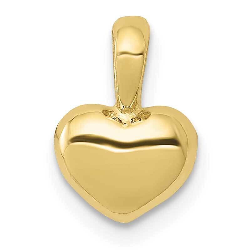 3D Puffed Heart Charm 10k Gold Polished 10M2076 - HomeBello