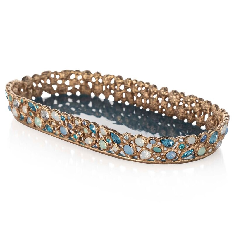 Jay Strongwater Bejeweled Tray Oceana SDH2554-230 - HomeBello