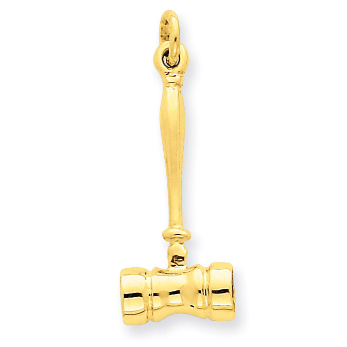3-D Gavel Charm 14k Gold A1176 - HomeBello