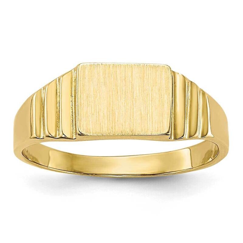 Satin Rectangular Child's Signet Ring 10k Gold 10R522 - HomeBello
