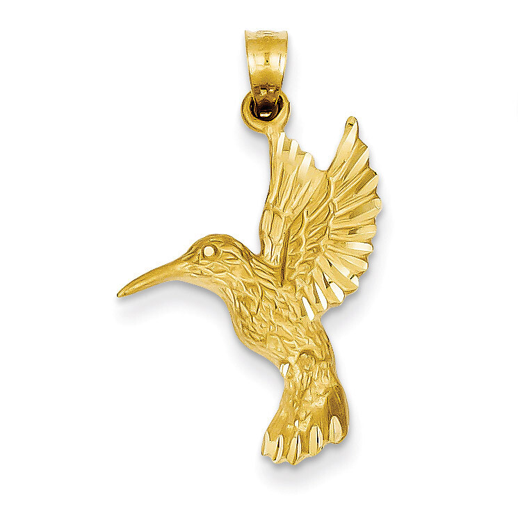 Hummingbird Pendant 14k Gold Diamond-cut K3227 - HomeBello