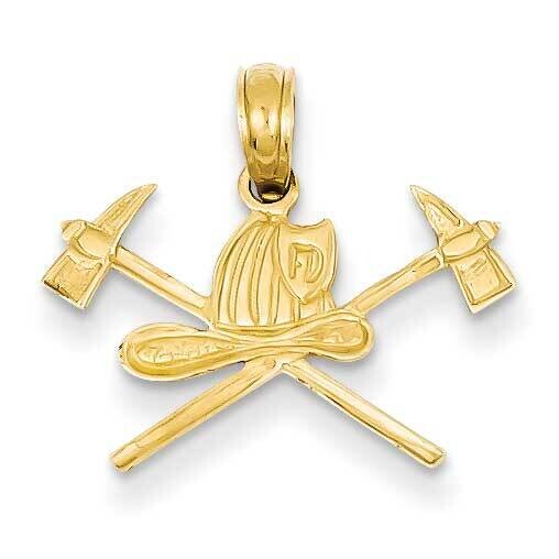 Fire Department Insignia Pendant 14k Gold D1237 - HomeBello