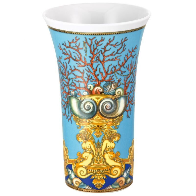Versace La Mer Vase Porcelain 13 1/2 Inch 14091-102817-26034 - HomeBello