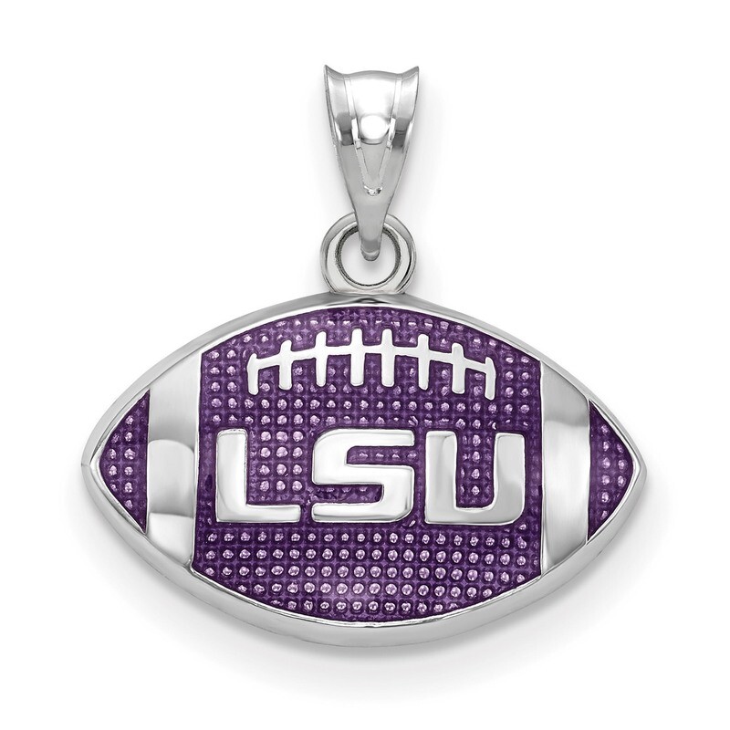 Louisiana State University LSU Enameled Football Pendant Sterling ...
