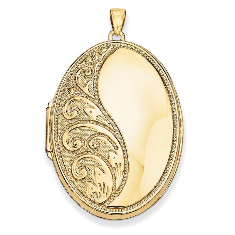 Oval Heavy Weight Locket 14k Yellow Gold XL216 - HomeBello