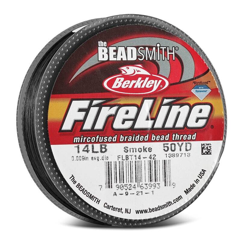 FireLine Smoke Grey 0.22mm Diameter 14lbs Strength 50 Yd Braided Bead ...