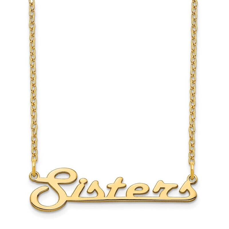 Underlined Nameplate Necklace 14k Gold XNA944Y - HomeBello