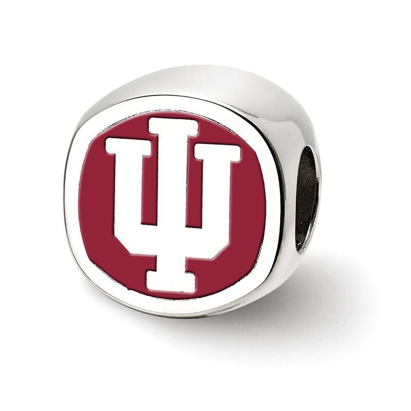 Indiana University The Block IU Cushion Shaped Double Logo Bead ...