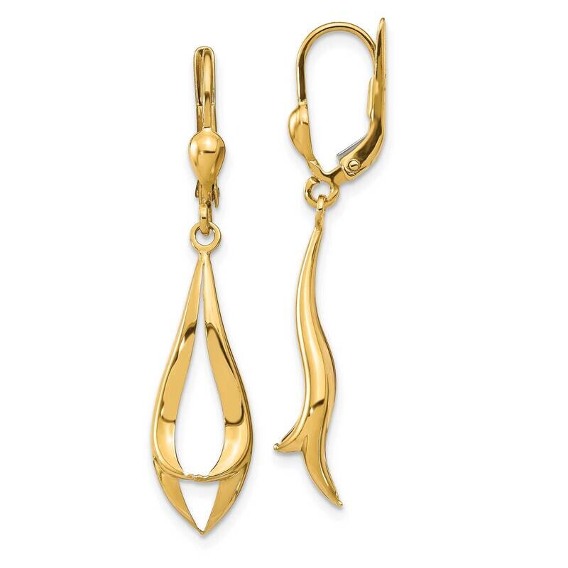 Leverback Earrings 14k Gold Polished HB-LE1940 - HomeBello