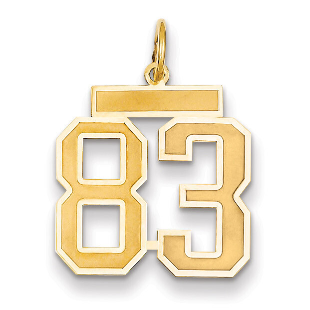 Number 83 Charm 14k Gold Medium Satin LSM83 - HomeBello