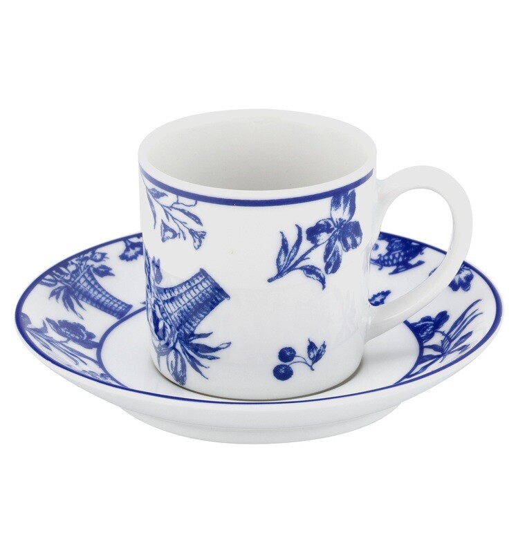 Vista Alegre Chintz Azul Coffee Cup & Saucer - HomeBello