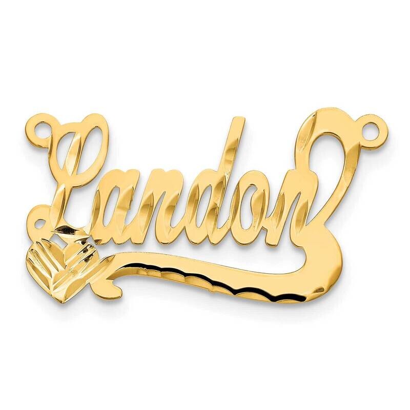 Diamond-Cut Heart Name Plate Sterling Silver Gold-plated XNA161GP ...