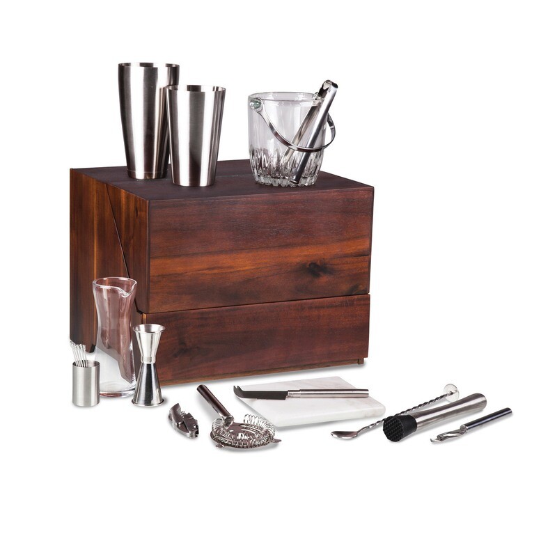 Madison Cherry Finish Fully-equipped Tabletop Bar with Accessories ...