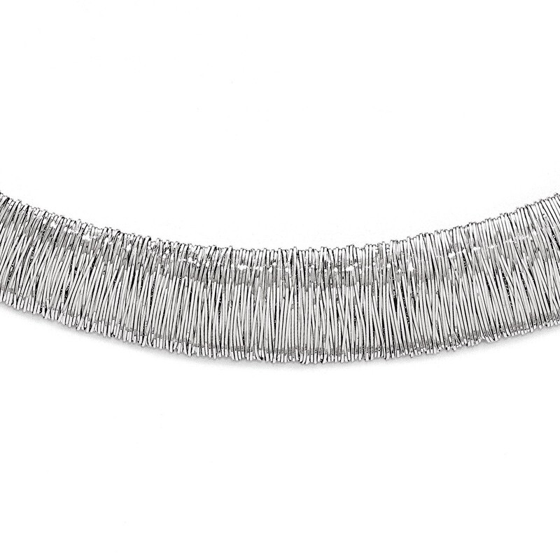 Polished and Textured Graduated Neck Collar - Sterling Silver HB-QLF352 ...