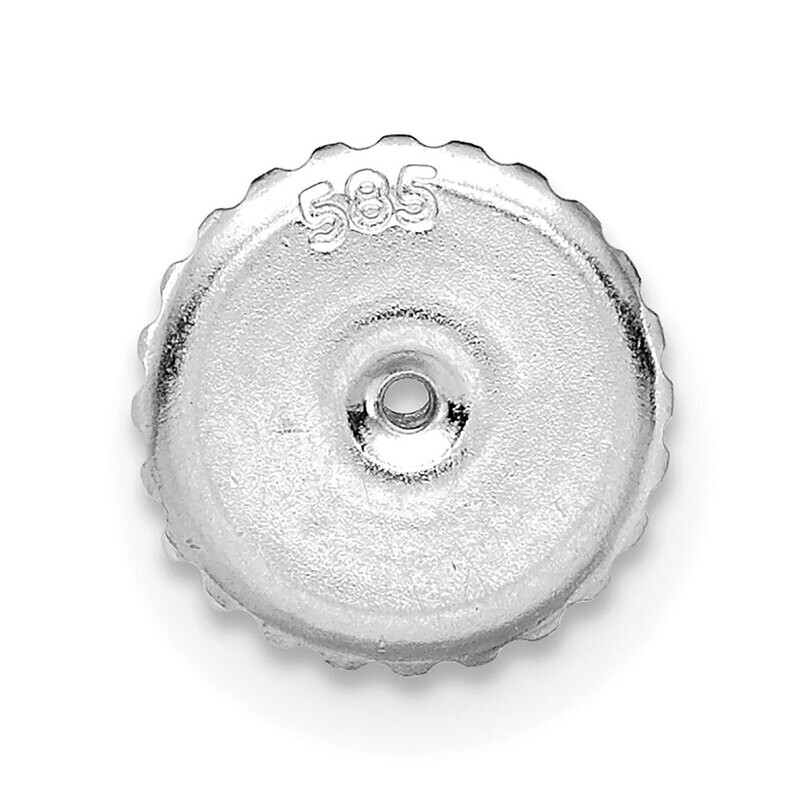 2 Hole Large Threaded Ear Nut 14k White Gold WG2683 - HomeBello