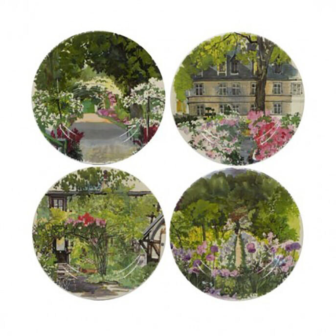 Gien Paris A Giverny Canape Plates Assorted 1738B4MX50 - HomeBello