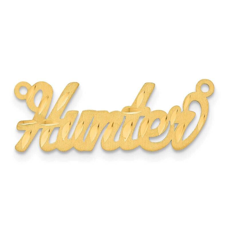 Satin Diamond-Cut Name Plate Sterling Silver Gold-plated XNA188GP ...