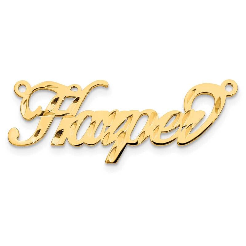 Diamond-Cut Name Plate Sterling Silver Gold-plated XNA162GP - HomeBello