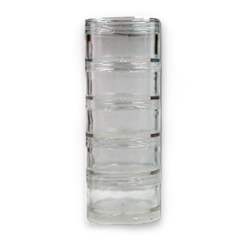 Crystal Clear Plastic Stack Of 5 Threaded Lid Jars JT4860 - HomeBello