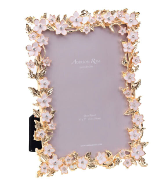 Addison Ross London White Enamel Flower & Photo Frame 5 x 7 Inch Zinc ...