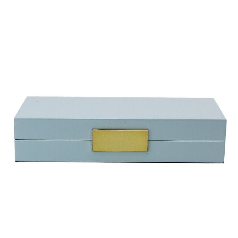Addison Ross London Light Blue Lacquer Box With Silver 4 x 9 Inch ...