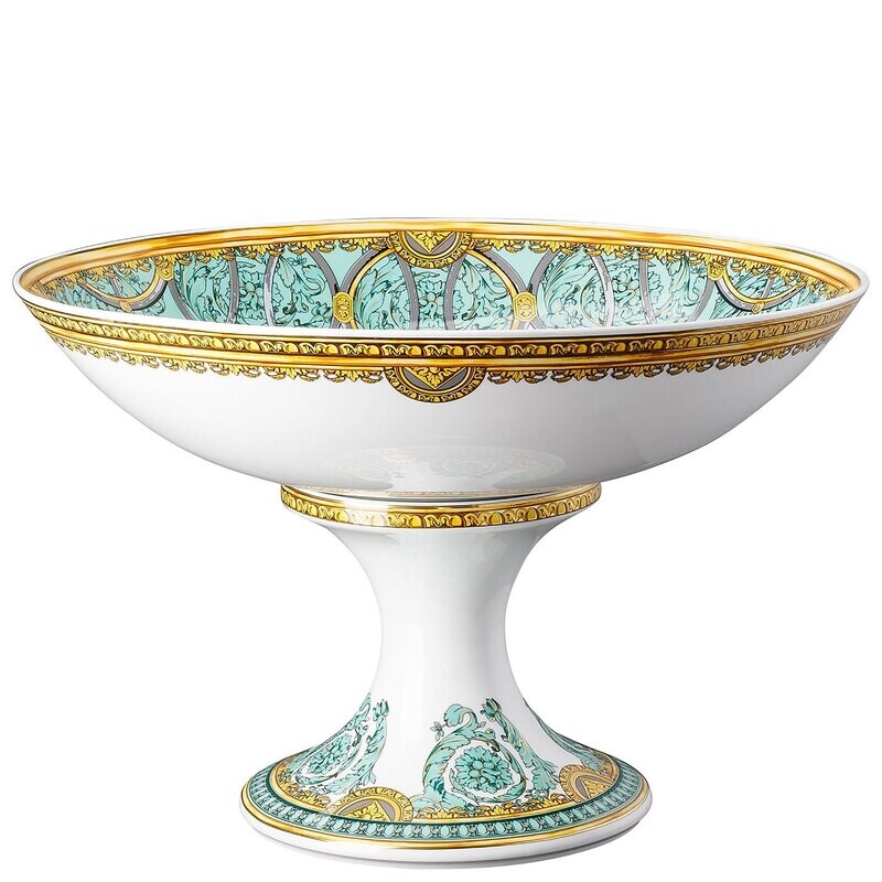 Versace La Scala del Palazzo Verde Bowl footed 13 3/4 Inch - HomeBello