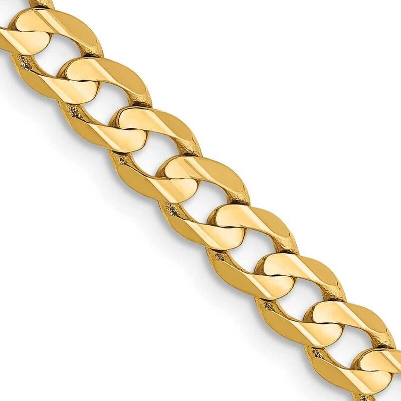 4.5mm Open Concave Curb Chain 24 Inch 10k Gold 10LCR120-24 - HomeBello