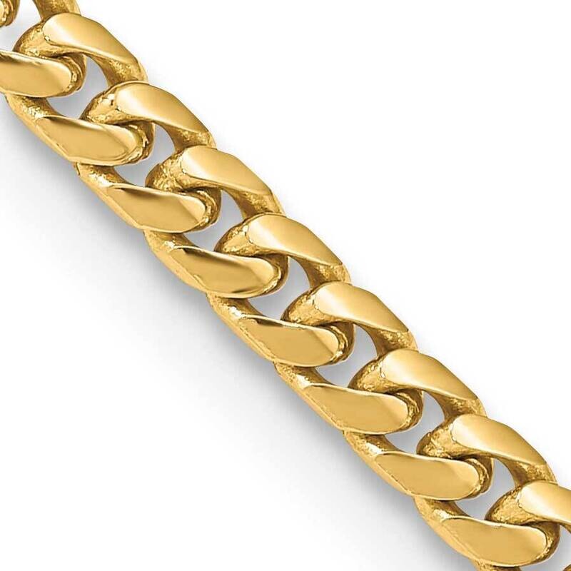 4.3mm Solid Miami Cuban Chain 18 Inch 10k Gold 10DCU140-18 - HomeBello