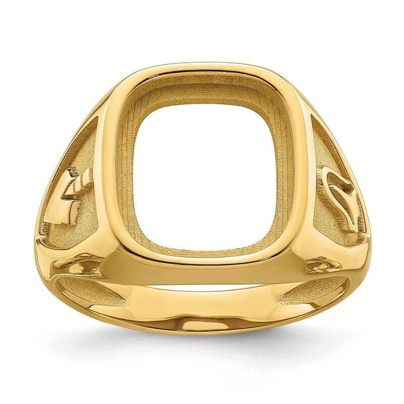Men's Polished Textured Masonic Ring Mounting 10k Gold 10Y4084 - HomeBello