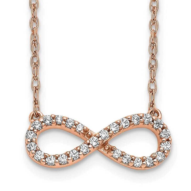 Polished Diamond Infinity Symbol 18 Inch Necklace 14k Rose Gold PM4688 ...