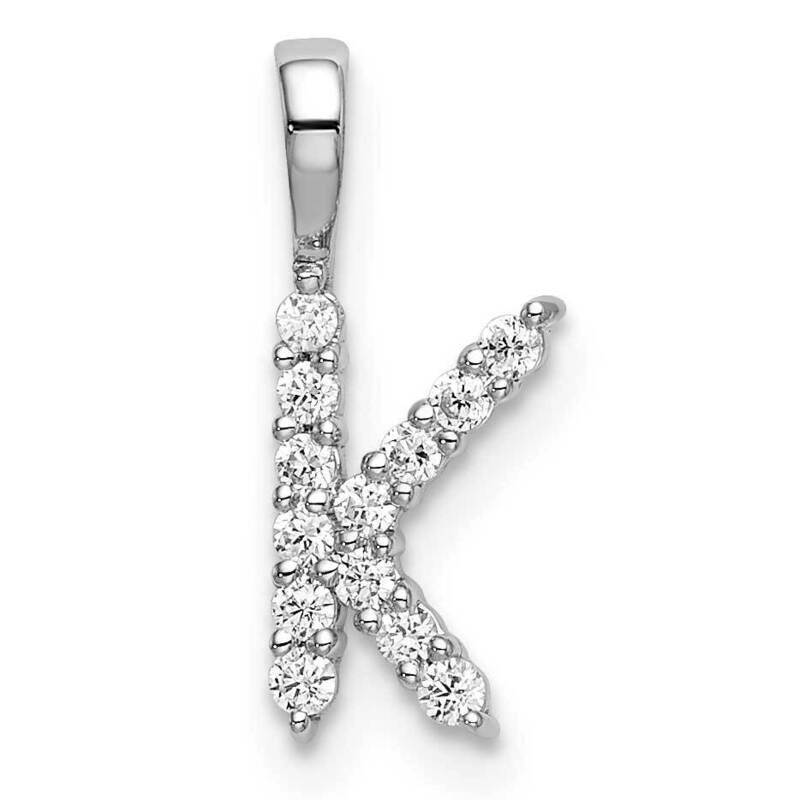 Diamond Letter K Initial Pendant 14k White Gold PM6988K-014-WLG - HomeBello